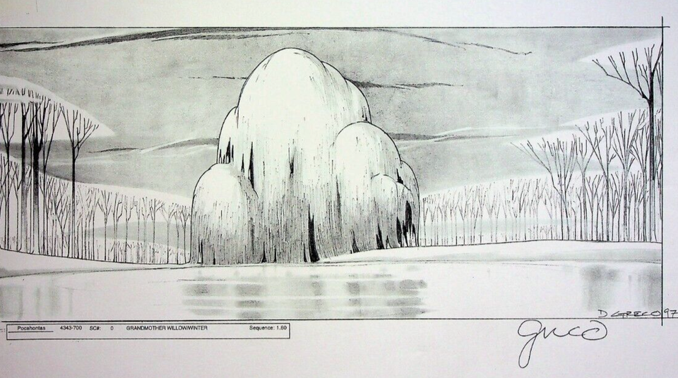 Pocahontas II New World SIGNED Dennis Greco Production Background ...