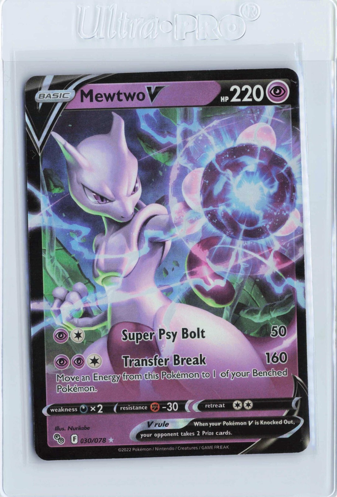 1995 Pokemon Cards Mewtwo V 030/078 Pokemon GO Trading Card - Near Mint ...
