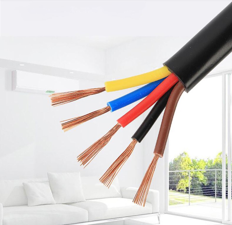 RVV Cable Copper Wire 5 Core RVV Cable 0.3mm²~6.0mm² Multi-Core Sheath ...