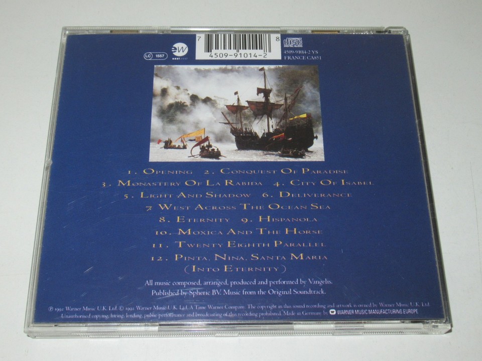 1492 Conquest of Paradise/Soundtrack/Vangelis(Eastwest 4509-91014-2) CD ...
