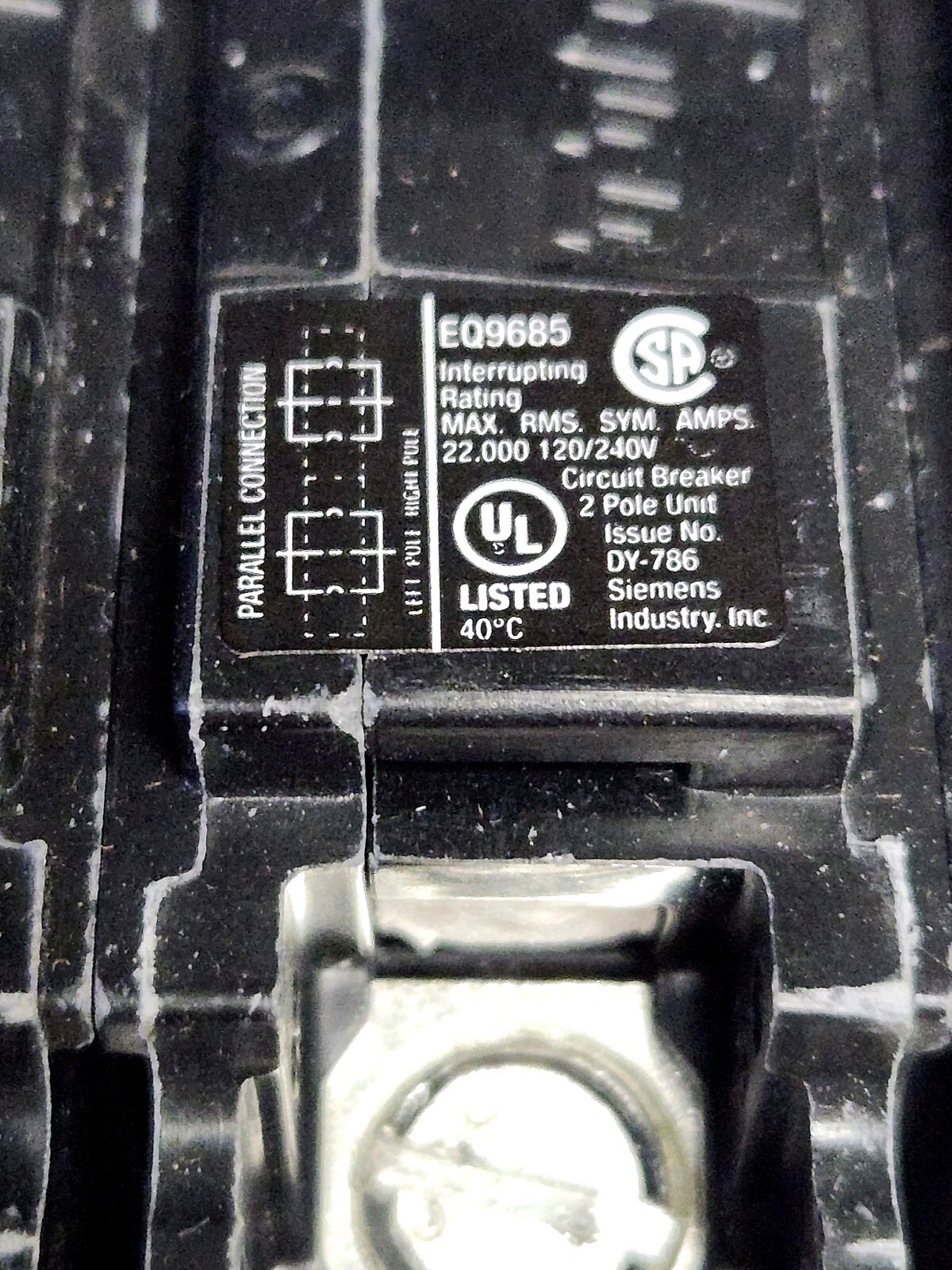 SIEMENS EQ9685 4 Pole 200 AMP Type EQ EQ-P Main Circuit Breaker | eBay