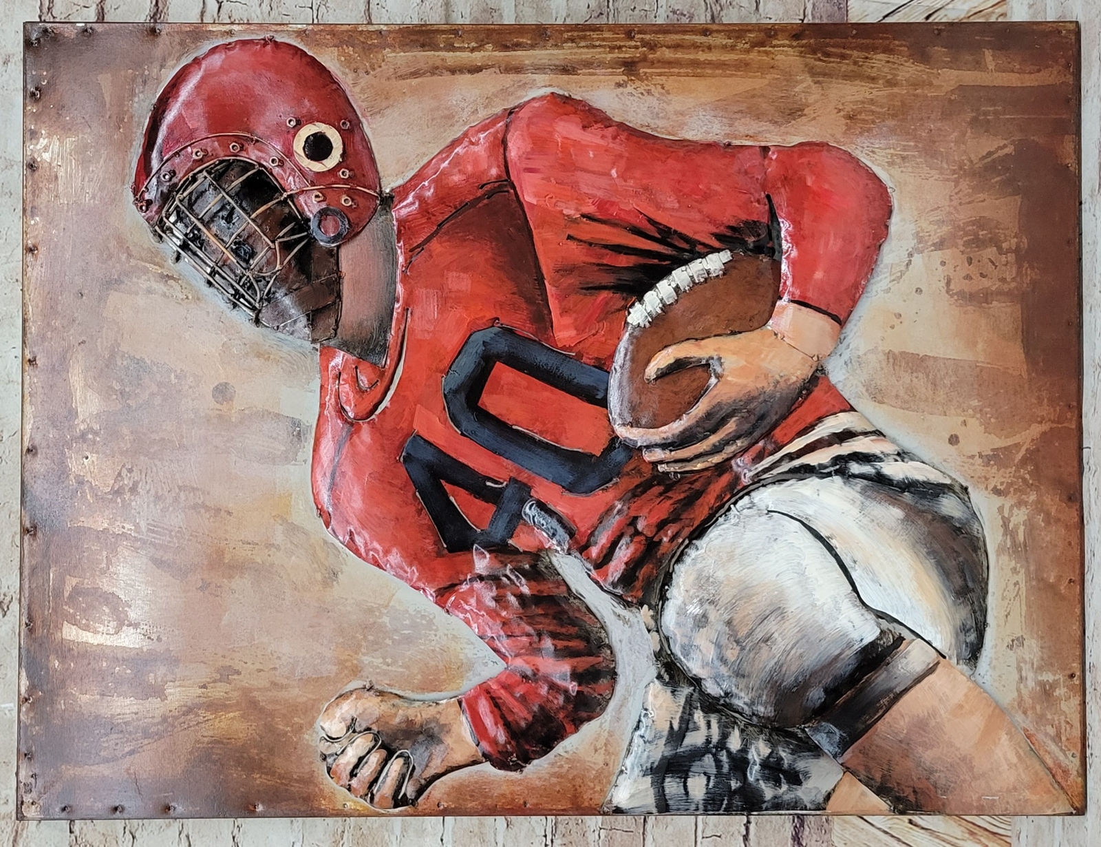 Large Original Abstract Football Player Painting Street Gorgeous Art On ...