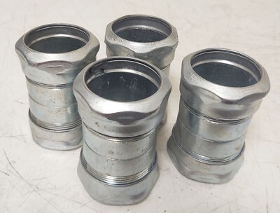🔥 (LOT 4) 1-1/2 INCH STEEL EMT COMPRESSION COUPLING CONDUIT FITTING | eBay