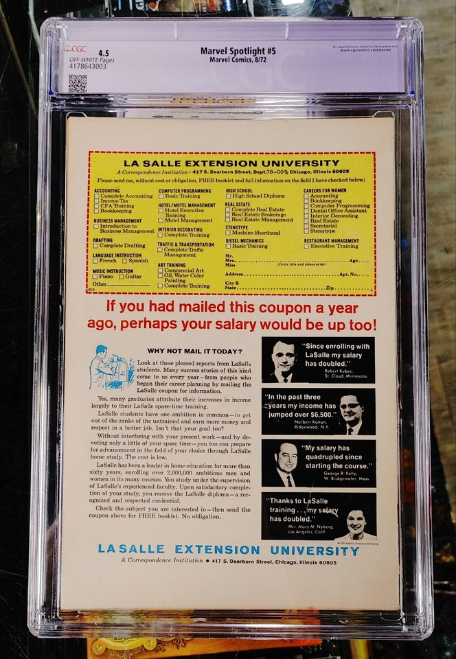 Marvel Spotlight #5 CGC 4.5 Restored Purple Label 1st App of Ghost ...