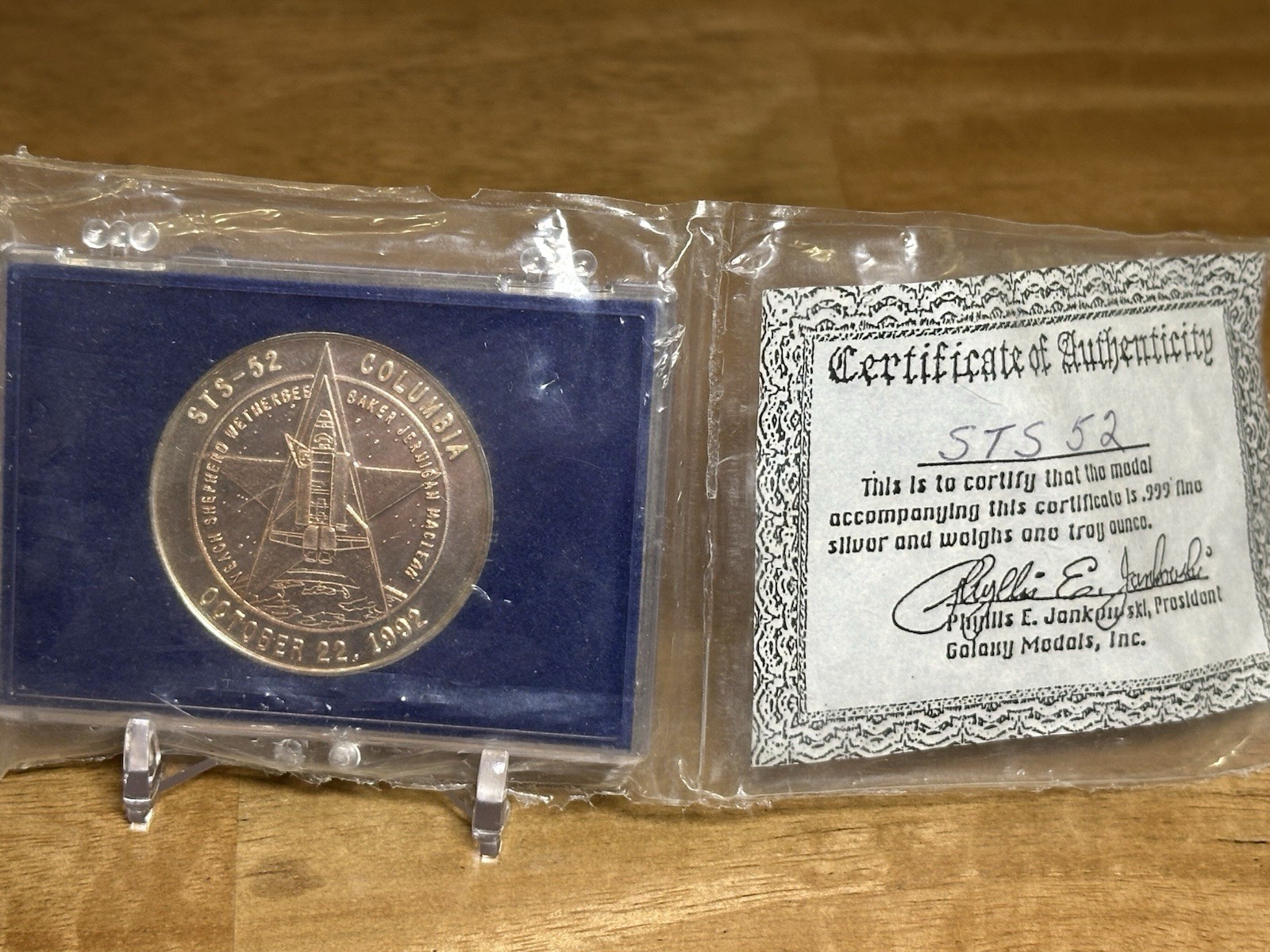 Rare NASA 1 oz 999 Silver Space Shuttle Coin / Medal Columbia STS-52 ...