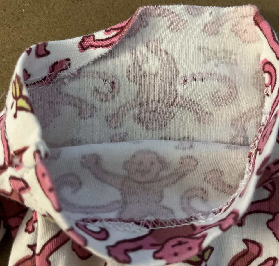 ROLLER RABBIT- Pink Monkey Pajama Set - Super Cute! Size Medium | eBay