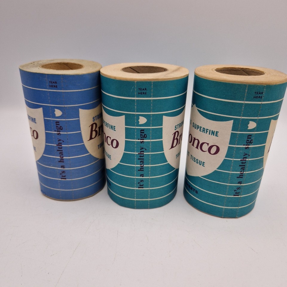 3 x Vintage 1950s / 60s Bronco Toilet Tissue Paper - Sealed Unused ...