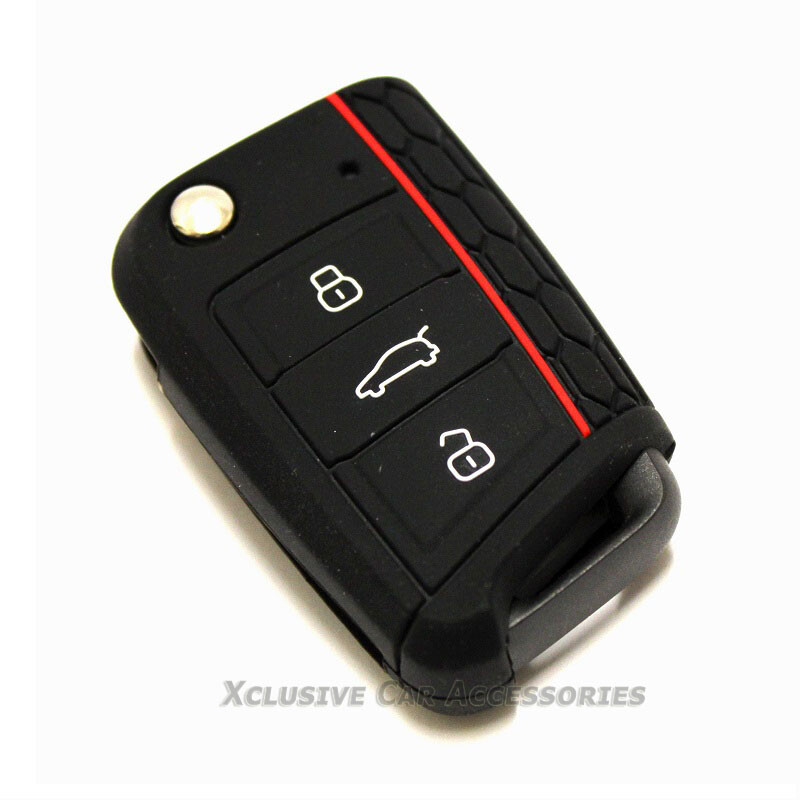Key Cover For VW Seat Skoda 3 Button Flip Key Fob Case Hull Silicone ...