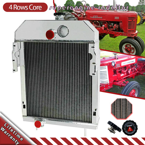 Aluminum 4Row Tractor Radiator Fit Case International Farmall 300 350 ...