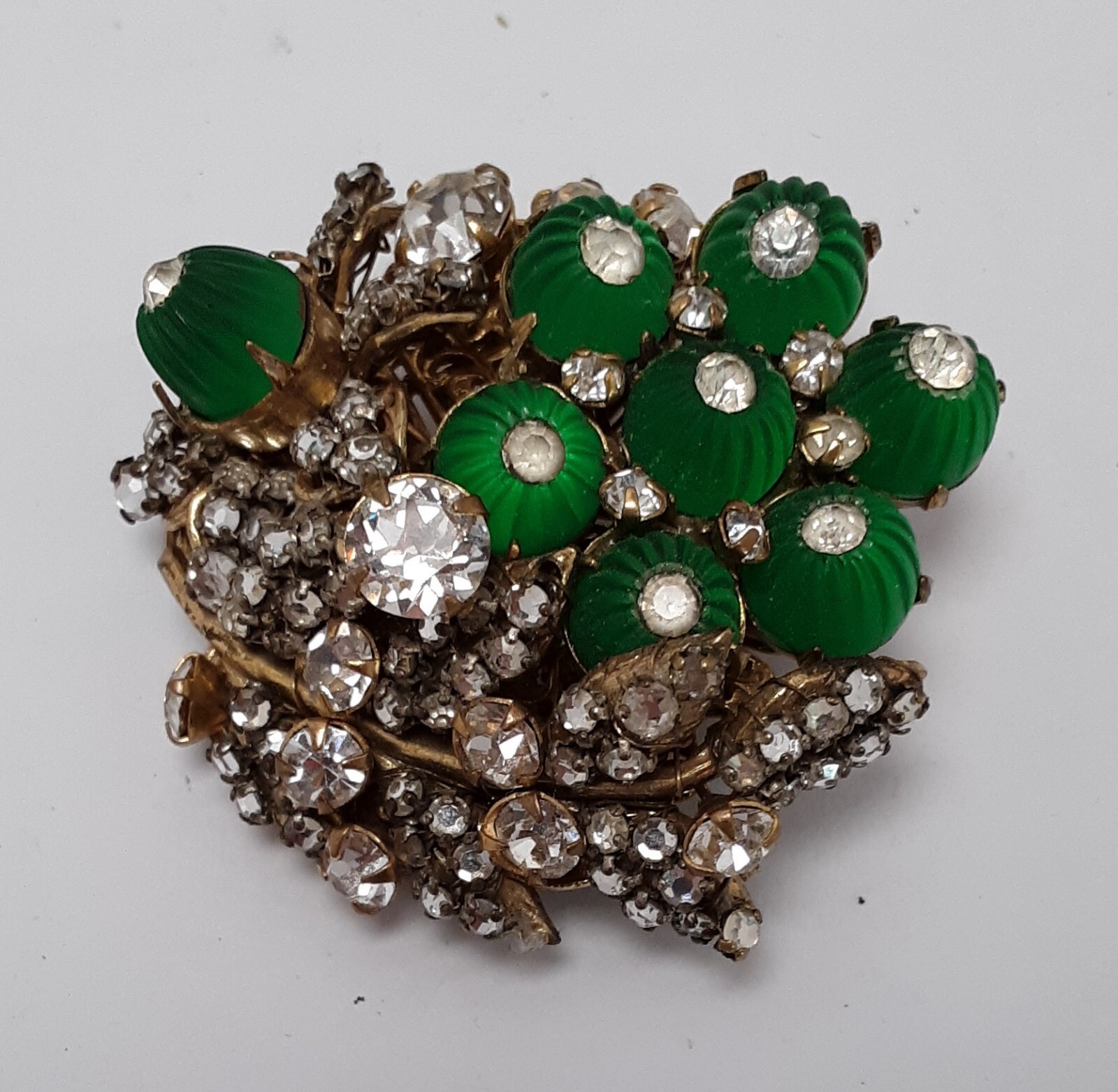 Vintage Miriam Haskell Signed Brooch Pin - Gem