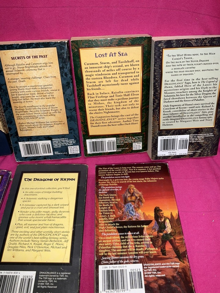 Lot Of 19 Various Dragonlance Books - Paperback - Vtg Fantasy Dragon ...