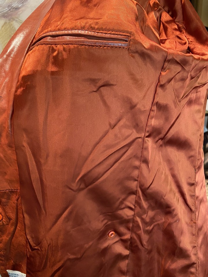 J Riggins Rust Leather Jacket Vintage Guc Stylized Street Disco 80’s ...