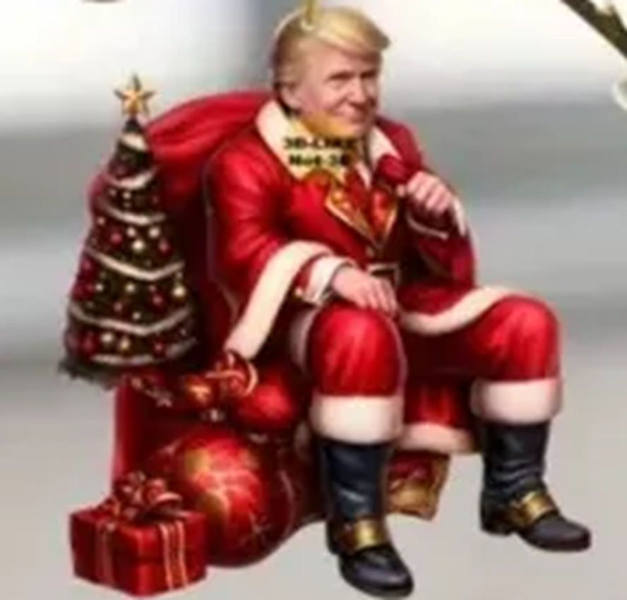 2 President Donald Trump SANTA CLAUS Ornaments with tree & deer | eBay