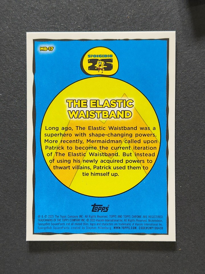 2025 Topps Chrome SpongeBob Mermaid Man Barnacle Boy #MB-17 Elastic ...