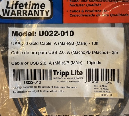 Tripp Lite U022-010 Data Transfer Cable 37332100023| eBay