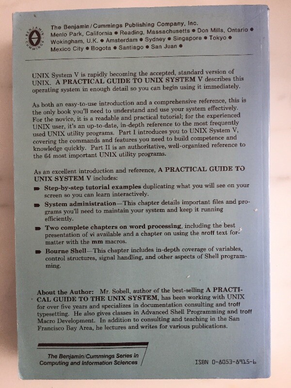 A Practical Guide To Unix System V Textbook Mark Sobell | eBay