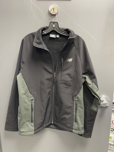 NB Mens Softshell Jacket Athletic Fit Full Zip Black/Green Sz M | eBay
