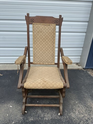 Chair 1800’s Platform Rocking Upholstered Antique Vintage Rocker Louis ...
