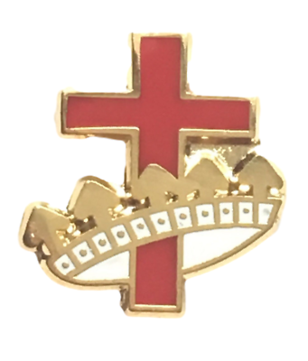 Masonic Knights Templar Cross & Crown Gold Plated Enamel Lapel Pin ...