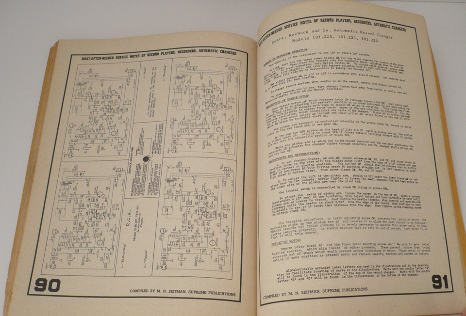 1946 Most-Often-Needed Service Notes on Record Players, Automatic ...