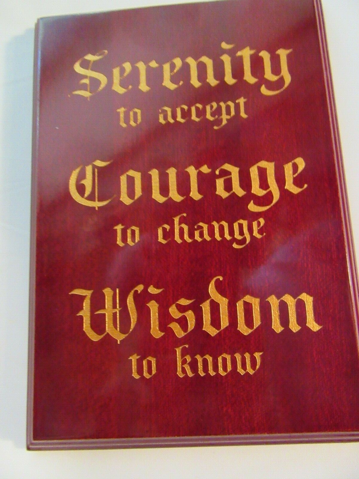 Alcoholics Anonymous AA Serenity Prayer Display Cherry / RED wood ...