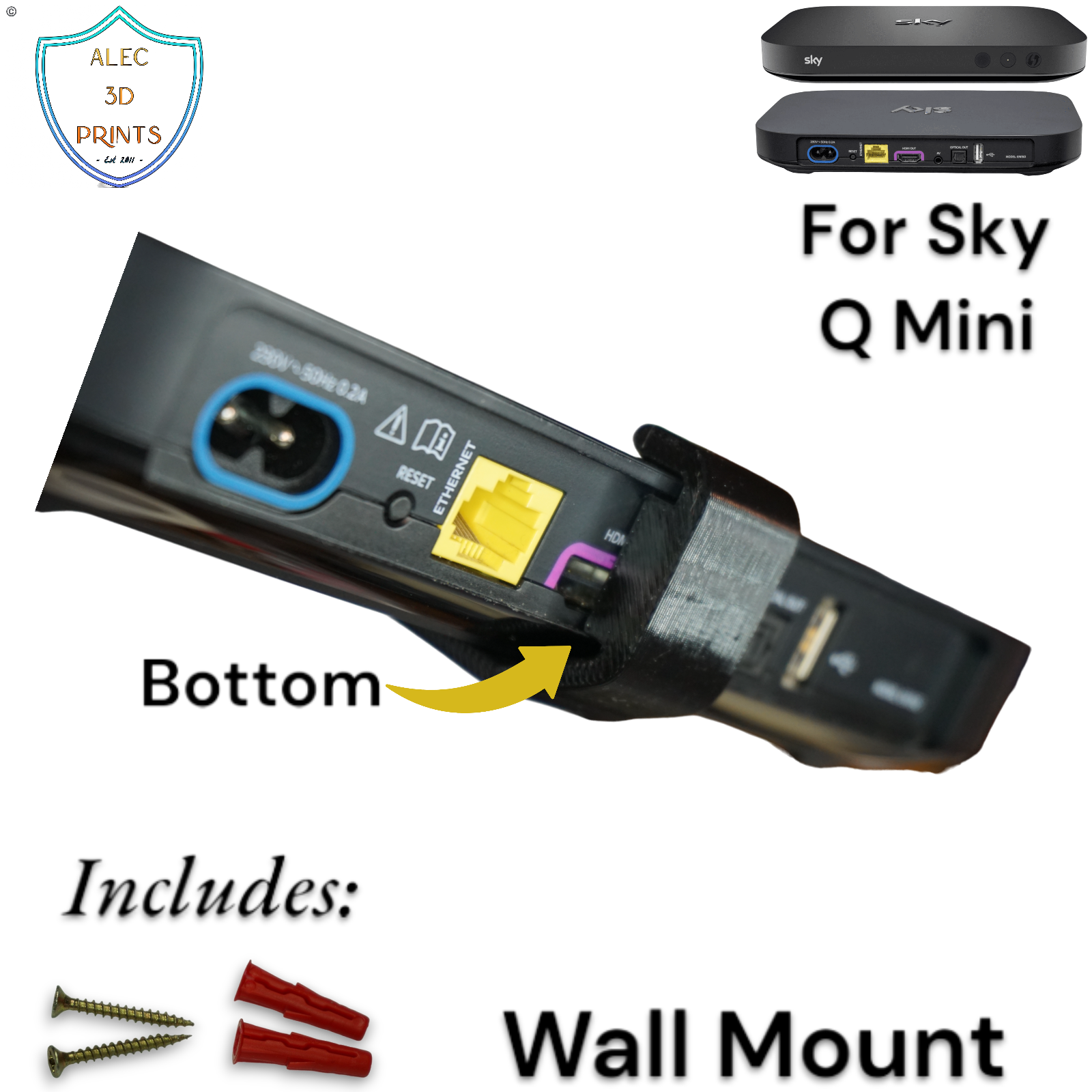 Sky Q Mini Box Wall Mount Bracket, Screws and Wall Plugs Included | eBay UK