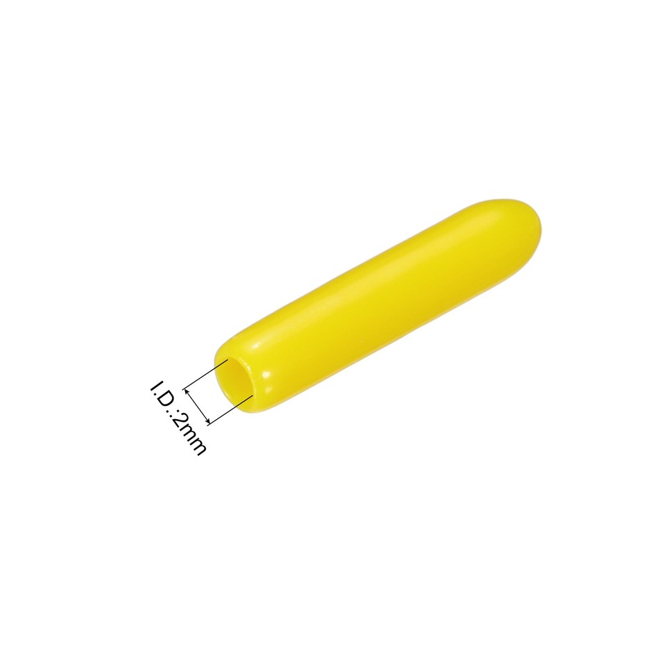 80pcs Rubber End Caps 2mm Round End Cap Screw Thread Protectors Yellow ...