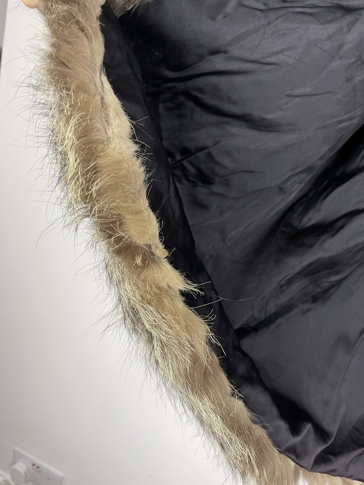 EXTREMELY COOL Vintage Silver Fox Fur Coat, Directional Pelts Real Fur ...