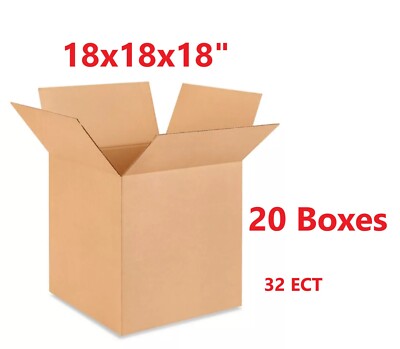 Large Corrugated Box 18x18x18" ECT-32 Big Shipping Moving Packing Box ...
