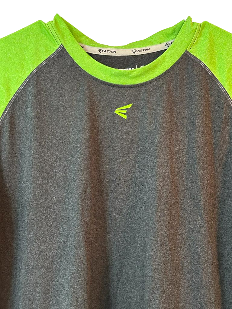 Easton Men's Raglan 3/4 Sleeve Baseball Crew Neck T-Shirt, Green/Grey ...
