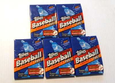 1993 Topps Baseball Series 1 (5) Factory Sealed Packs - Gold Cards in ...