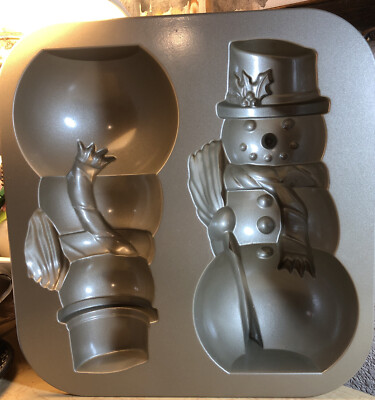 Nordic Ware 3D SNOWMAN CAKE PAN Winter Snow Christmas Bake Mold ...