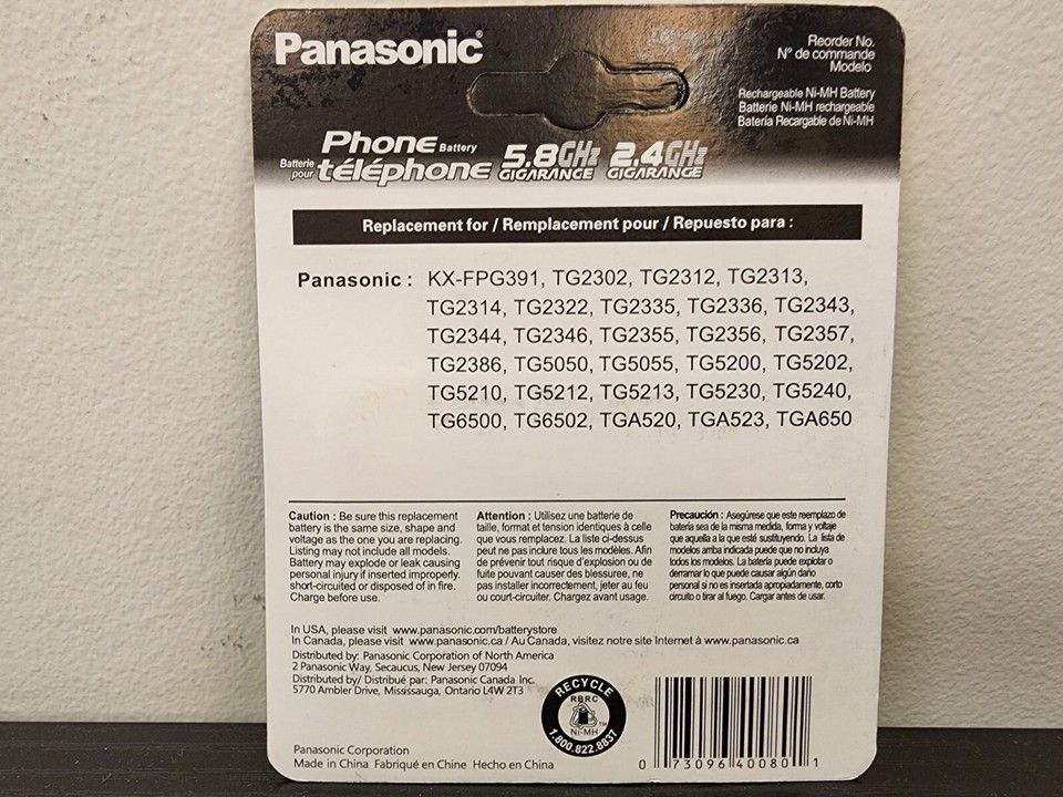 Panasonic Cordless Telephone Battery Replacement Type 29 (HHR-P104A) 2 ...