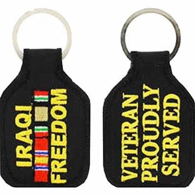 IRAQI FREEDOM VETERAN PROUDLY SERVED WITH CAMPAIGN RIBBONS KEY CHAIN ...