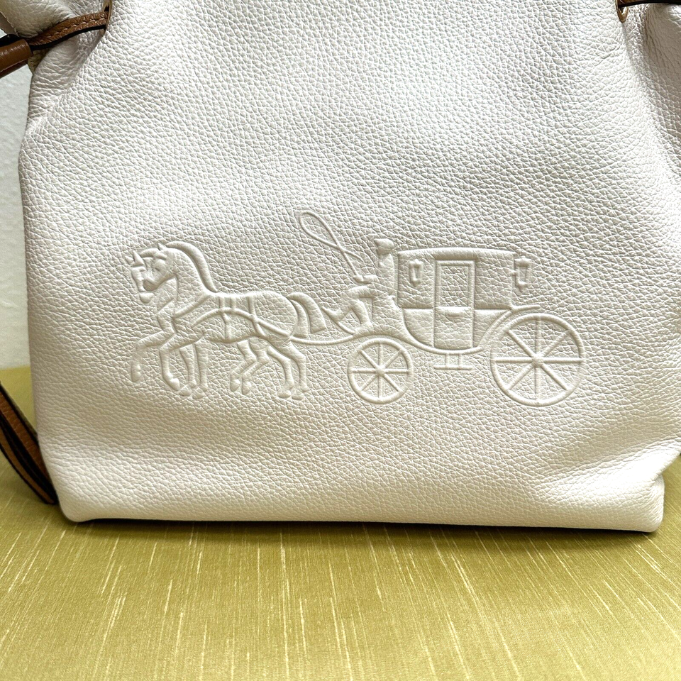 Coach Andy Tote CA165 Horse And Carriage Chalk/Multi Pebble Leather in ...