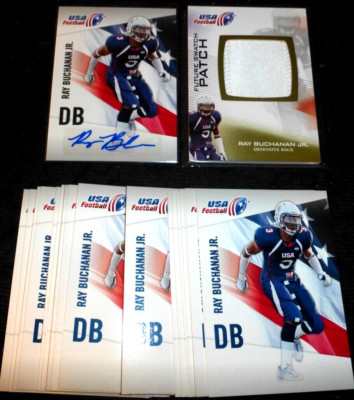 (25) 2012 UPPER DECK TEAM USA RAY BUCHANAN JR AUTO SIGNED JERSEY PATCH ...