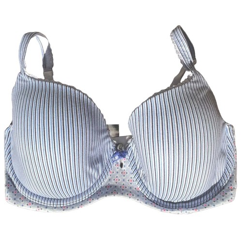 VS Body by Victoria Lined Demi Bra, 32DDD, EXCELLENT, Blue White Dots ...