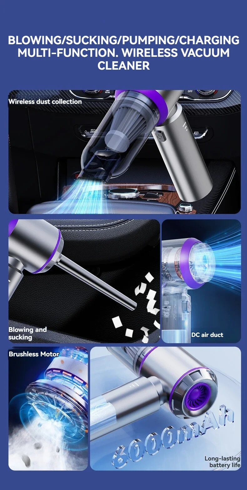 Car Vacuum Cleaner High Power Handheld Wireless Brushless Motor ...
