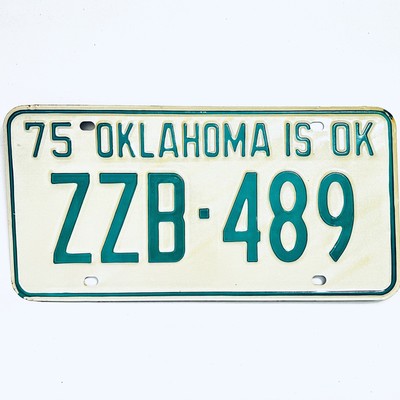 1975 United States Oklahoma Tulsa County Passenger License Plate ZZB ...