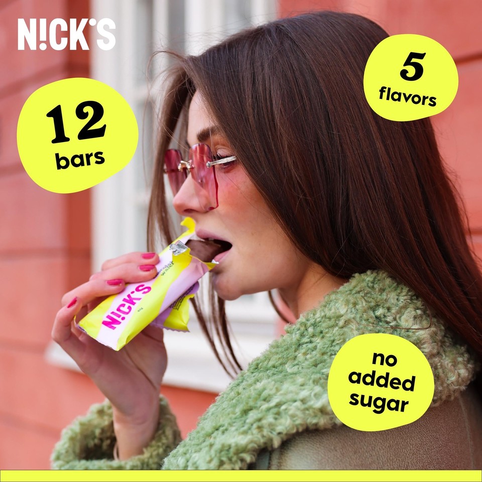 NICKS Chocolate bar Favourite Mix Variety Box, Keto Snack Bars No Added ...