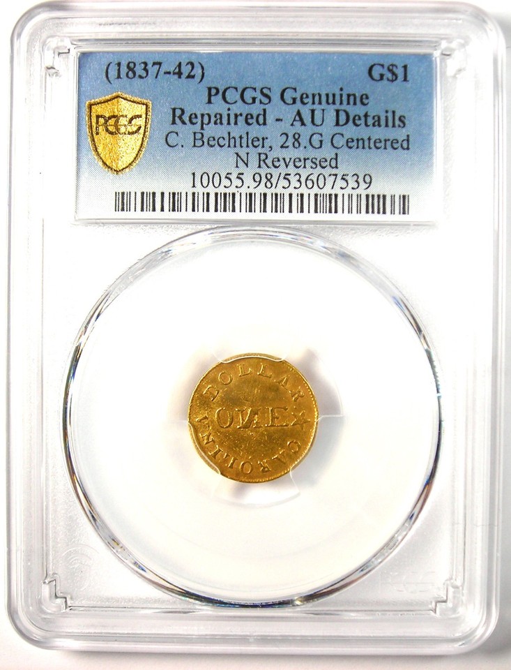 1837-42 C. Bechtler Carolina Gold Dollar G$1 28G - Certified PCGS AU ...