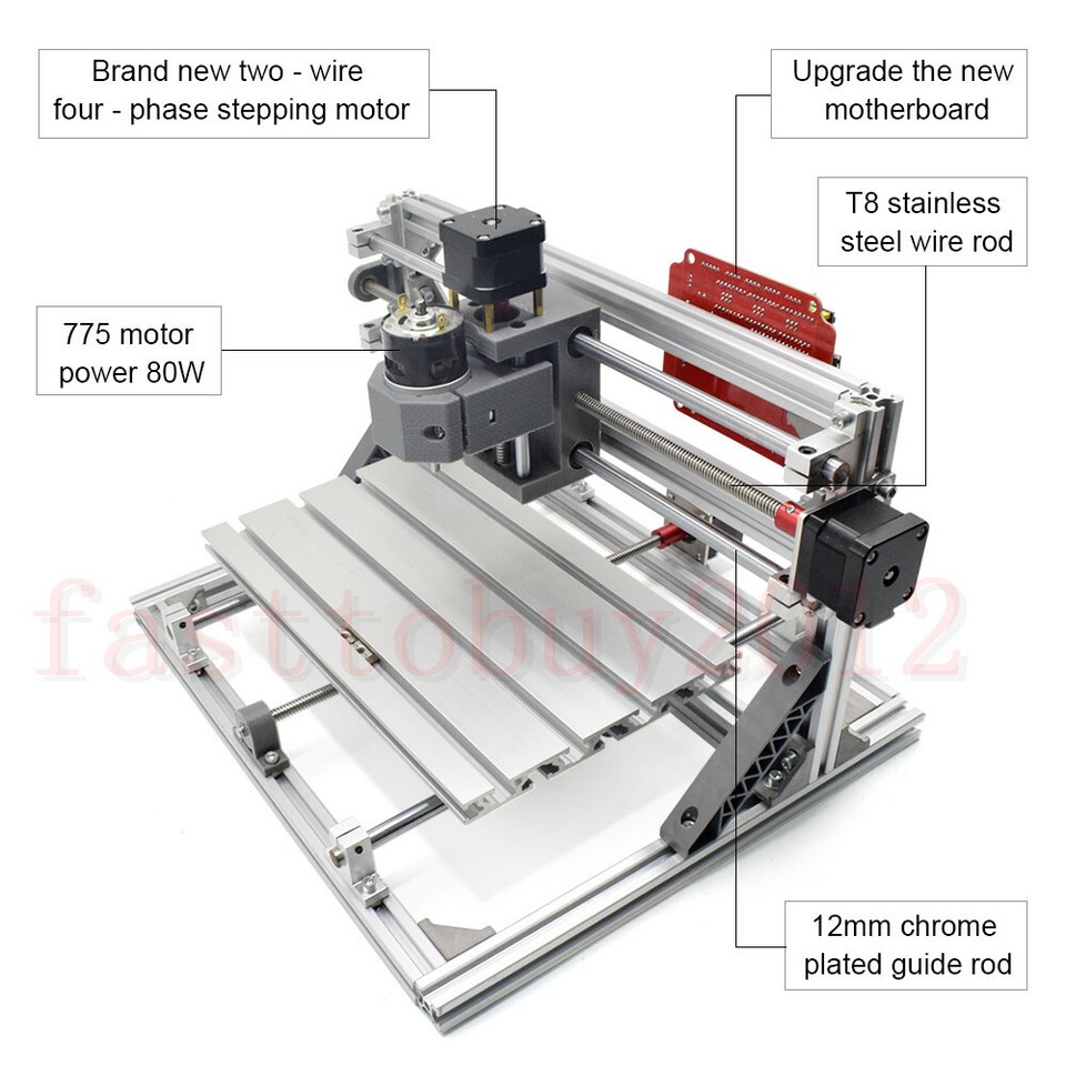 Mini 3-Axis CNC Router Kits Engraving Carving Machine for PCB PVC ...