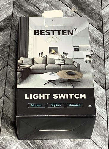 BESTTEN Single Pole Wall Light Switch with Wallplate, 15A 120/277V 2 ...