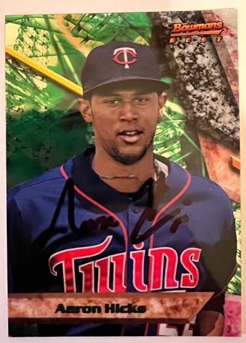 Signed 2011 Bowmans Best $61 BBP61 Aaron Hicks Rookie Twins Orioles ...