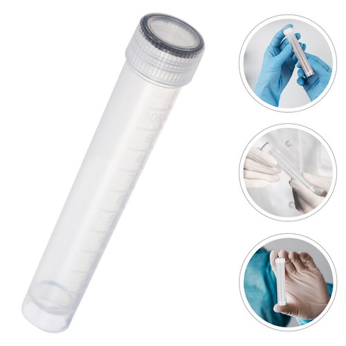 10 Pcs White Plastic Cryovial Test Tubes with Lids Experiments ...