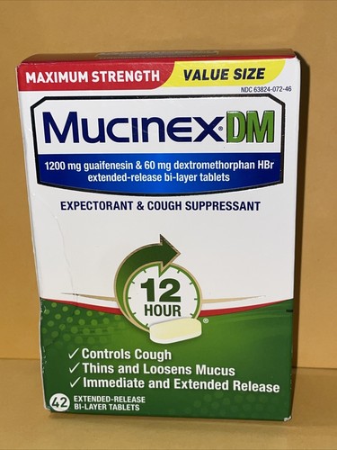 Mucinex DM Max Strength 1200mg 12hr 42 extended-release tabs EXP 2025 ...