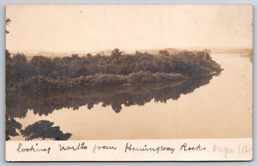 Oregon Illinois~Birdseye View North @ Hemingway Rocks~c1905 RPPC | eBay