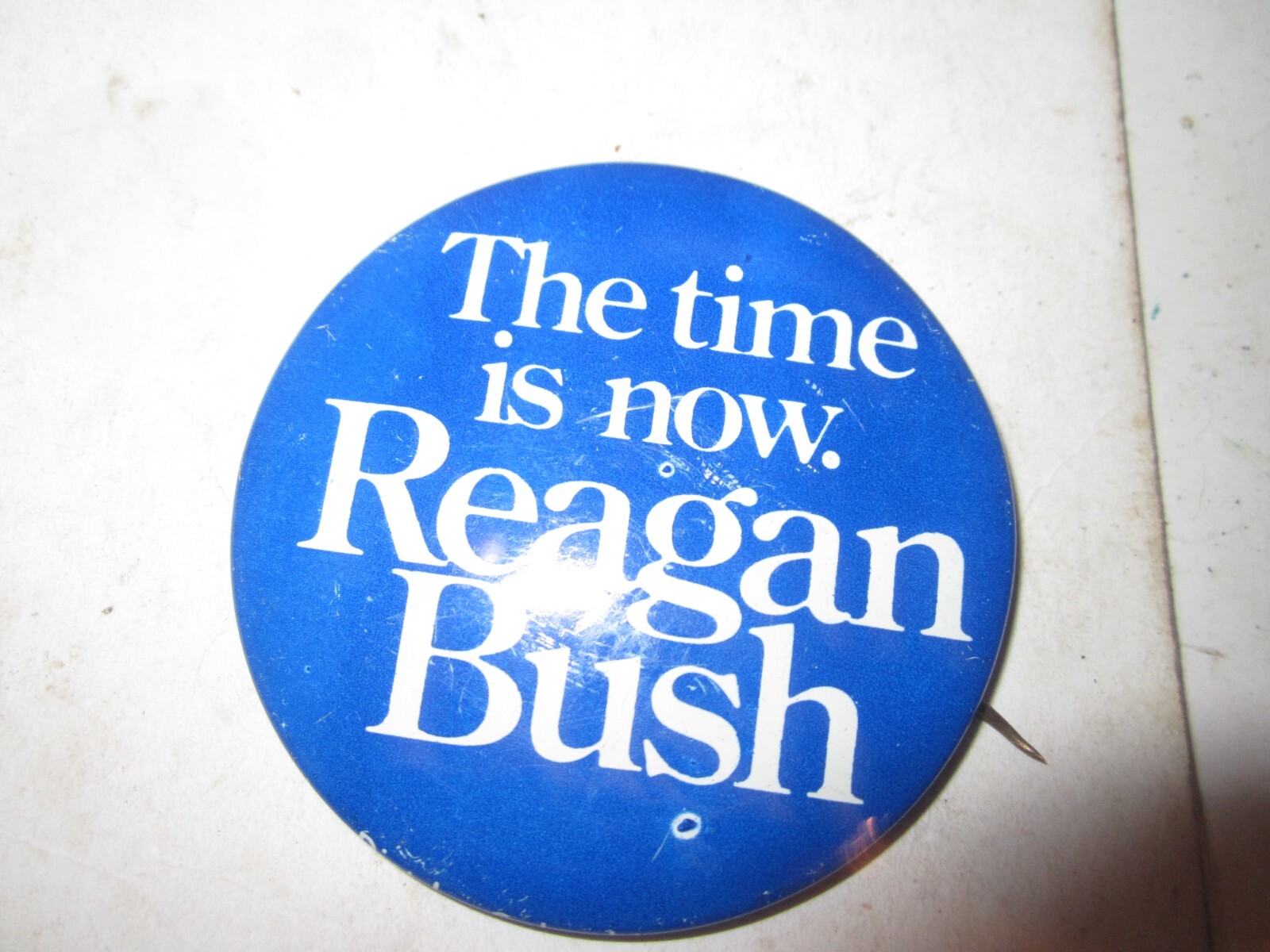 Ronald Reagan Bush 1980 Campaign Pin Button Political The Time Is Now 2 ...