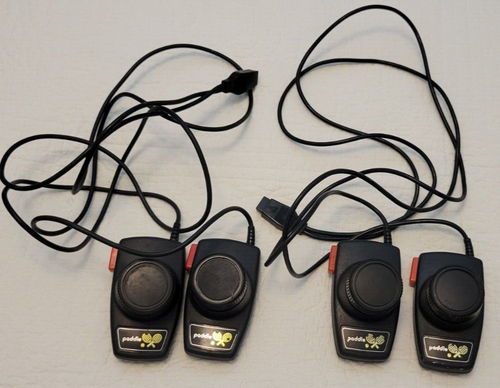 OEM Atari 2600 Pong Tennis Paddle Controllers Video Lot of 2 sets 4 ...