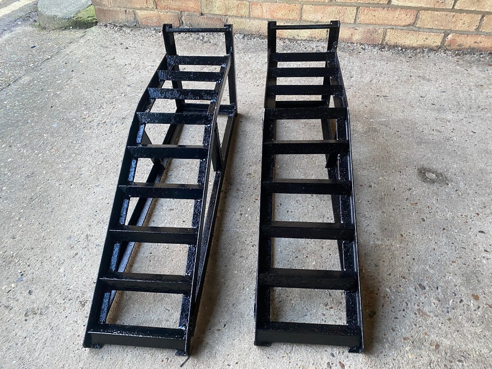 Car Ramps Pair Of 2T Ton Tonne Heavy Duty Metal Vehicle Lift Garage ...